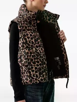 Dkny Leopard-print Padded Gilet