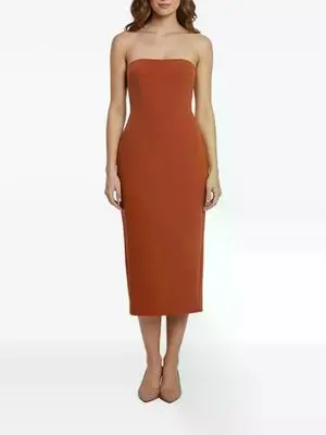 Alex Perry Strapless Crepe Midi Dress