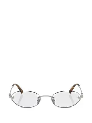 Miu Miu Rimless Oval-frame Sunglasses - Silver