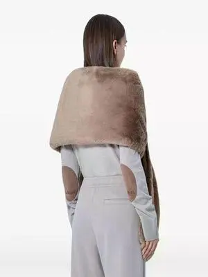 Max Mara Faux-fur Wrap Stole - Neutrals