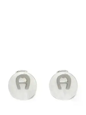 AIGNER Logo Mother-of-pearl Earrings - Silver