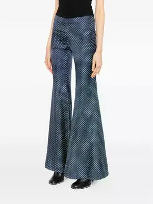 FRANCOISE PINTON - PARIS Polka-dot Flared Trousers