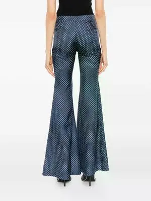 FRANCOISE PINTON - PARIS Polka-dot Flared Trousers