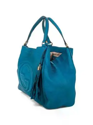 Gucci Small Soho Tassel Tote Bag - Blue