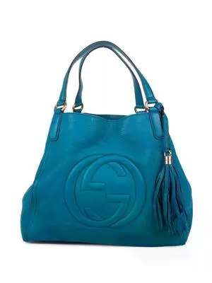 Gucci Small Soho Tassel Tote Bag - Blue
