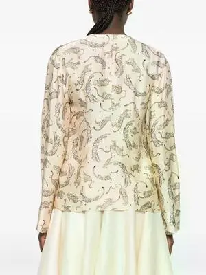 FORTE_FORTE V-neck Leopard-print Shirt