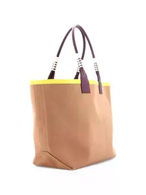 Hermès Sac Steeple Toile With Leather 28 Tote Bag