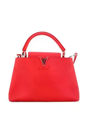 LOUIS VUITTON Capucines Bag Leather Pm Satchel - Red