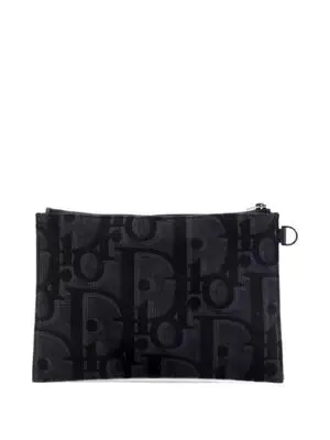 Dior A5 Flat Maxi Oblique Canvas Pouch