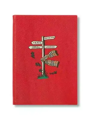 Smythson X Burberry Soho Notebook In Panama - Red