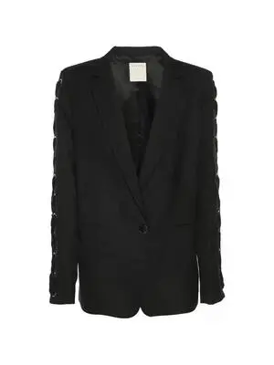 Sandro Lace-up Single-breasted Blazer - Black