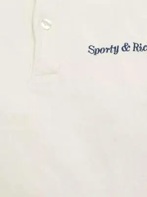 Sporty & Rich Embroidered-logo Polo Top