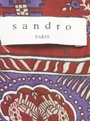 Sandro Printed Silk Playsuit