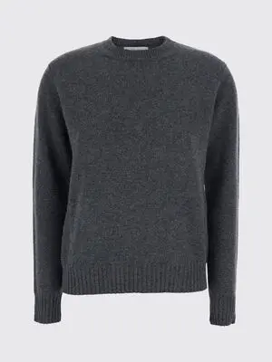 Max Mara Pure Cashmere Crewneck Sweater With Ribbed Trims - Grey