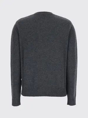 Max Mara Pure Cashmere Crewneck Sweater With Ribbed Trims - Grey