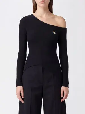 VIVIENNE WESTWOOD Stretch-viscose One-shoulder Top With Asymmetrical Hem - Black