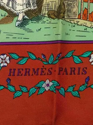 Hermès 1989 Costumes Des Departments Carre Silk Scarf 90 Scarves - Red