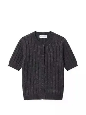 ROBERTO COLLINA Cable-knit Short-sleeve Cardigan
