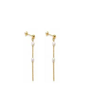 LA MAISON GISEL B. Georgia Chain & Pearl Earrings - White