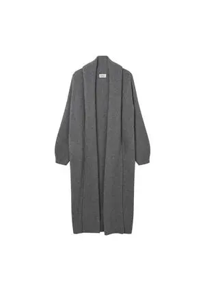 LOOP CASHMERE Ribbed Cashmere Coatigan In Pewter