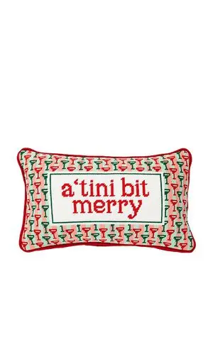 FURBISH Furbish Studio A Tini Bit Merry Needlepoint Pillow Red