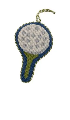 FURBISH Golf Ball & Tee Needlepoint Ornament - Multi