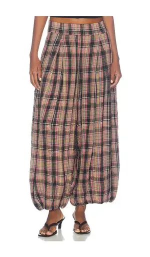 Free People Moonflower Plaid Balloon Pant