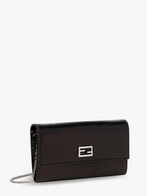Fendi Continental Crackled Leather Wallet