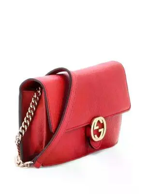 Gucci Interlocking Wallet On Chain Leather Crossbody Bag