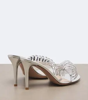 GIANVITO ROSSI Metallic Leather Mules