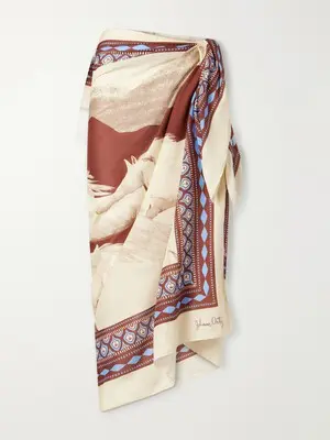 Johanna Ortiz Traversia De Luz Printed Cotton-voile Sarong - Multi