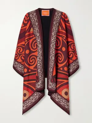 La DoubleJ Soul Printed Virgin Wool-flannel Cape - Multi