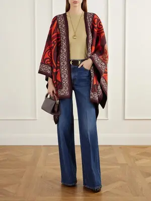 La DoubleJ Soul Printed Virgin Wool-flannel Cape
