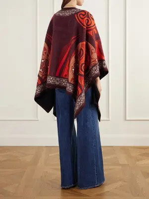 La DoubleJ Soul Printed Virgin Wool-flannel Cape