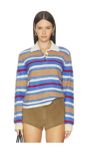Guest In Residence Grizzly Cropped Rugby Sweater - Multi
