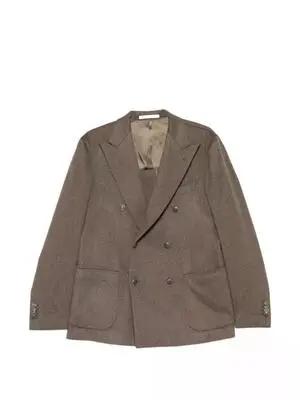 Tagliatore Double-breasted Peak-lapels Blazer - Brown