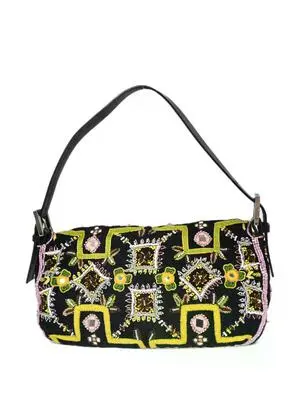 Fendi Beaded Fringe Handbag - Black