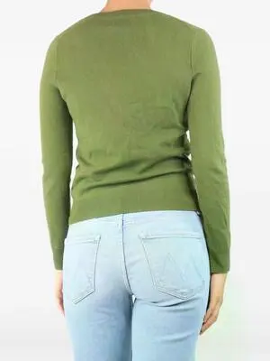 Eric Bompard V-neck Cashmere Sweater - Green