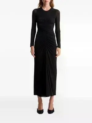 FFORME Selena Ruched Fitted Midi Dress - Black