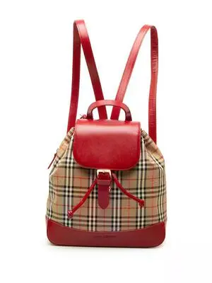 Burberry 2000-2017 Haymarket Check Canvas Backpack - Red