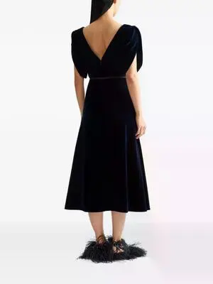 Erdem Embellished Velvet Midi Dress