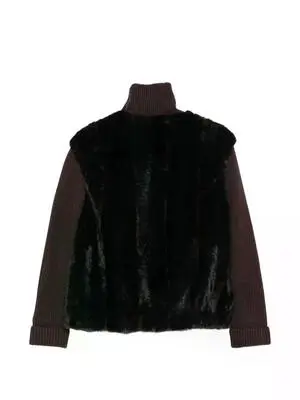 MC2 SAINT BARTH Faux-fur Panelled Knitted Jacket