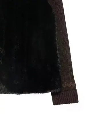 MC2 SAINT BARTH Faux-fur Panelled Knitted Jacket