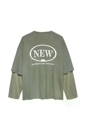 NEW AMSTERDAM SURFASSOCIATION Double-layer Mesh-sleeve T-shirt