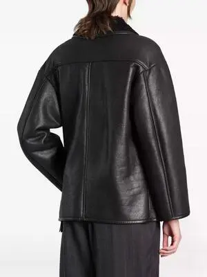 SALVATORE SANTORO Shearling-trim Leather Jacket