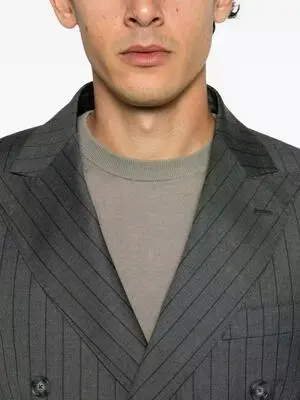 EPOCA Pinstripe-pattern Double-breasted Suit - Grey