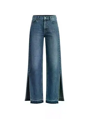 STEL Split-hem Frayed Jeans - Blue