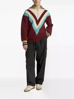 Malo Origins Ski Chevron-pattern Quarter-zip Sweater
