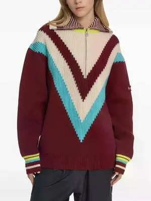 Malo Origins Ski Chevron-pattern Quarter-zip Sweater