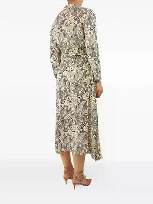 Max Mara Floral-print Belted Midi Dress